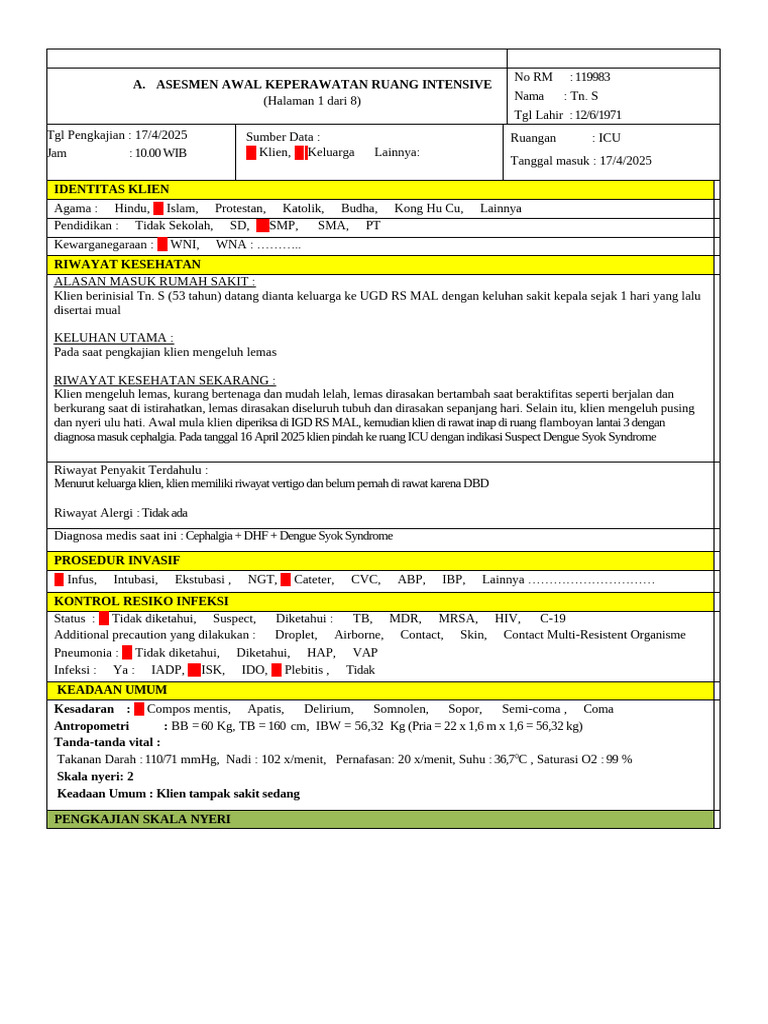Resume Evaluasi Icu Dewi Asri | PDF