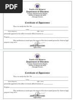 Template - Certificate of Appearance | PDF