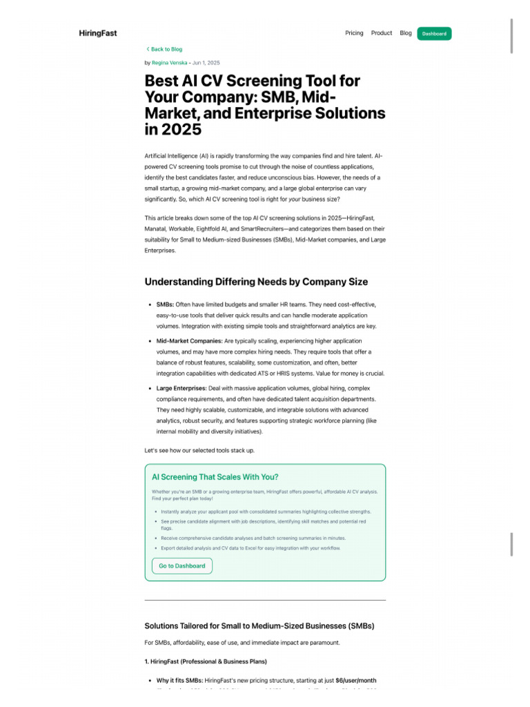 Best AI CV Screening Tool for Your Company: SMB, Mid-Market, and ...