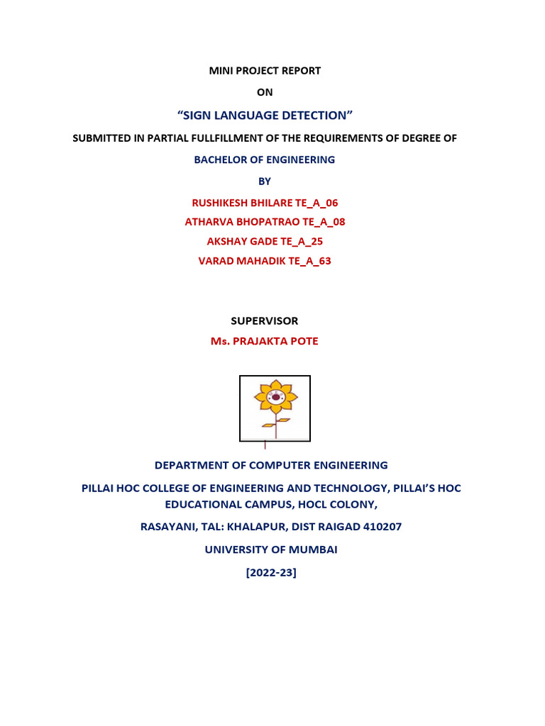 Sign Language Detection Report | PDF | Machine Learning | Image ...