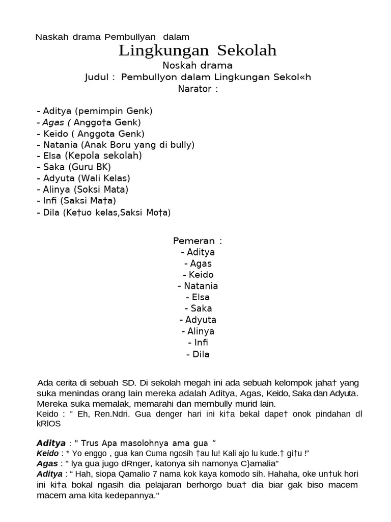 Naskah Drama Bullying | PDF