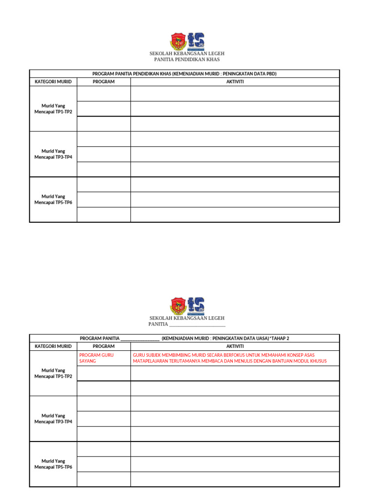 Borang Intervensi Uasa PBD Ppki 2024 | PDF