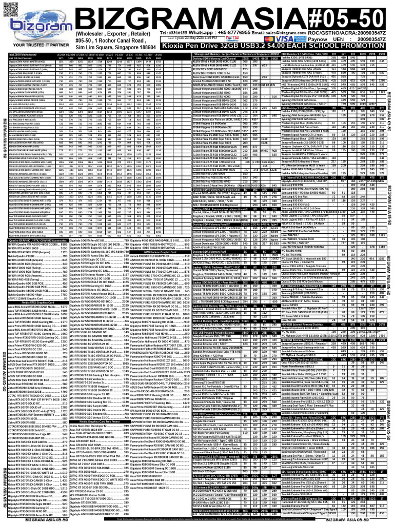 001 Bizgram Asia 20 May 2025 Pricelist C | PDF | Solid State Drive ...