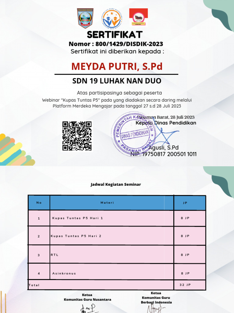 Sertifikat Ngopi Panas Panila MEYDA PUTRI | PDF