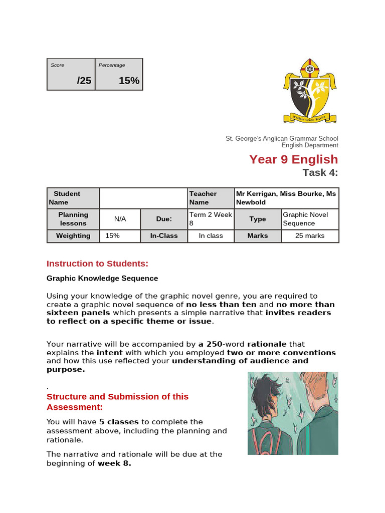 Year 9 - Task 4 Graphic Novel Sequence | PDF | Narrative | Icon (Computing)