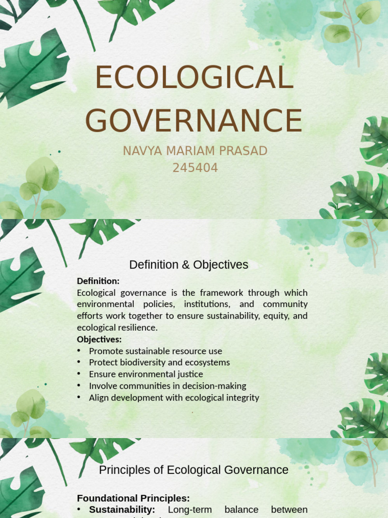 Ecological Governance: Principles & Challenges | PDF | Sustainability ...