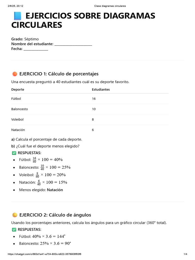 Clase Diagramas Respuestas | PDF | Gráfico circular