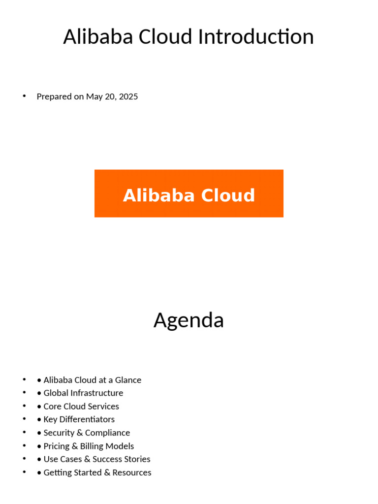 Alibaba Cloud Intro With Graph | PDF | Cloud Computing | Computer ...