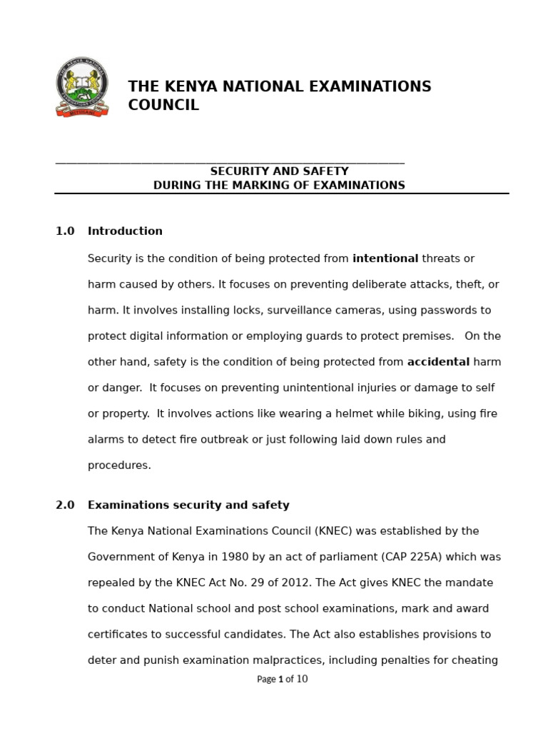 Exam Security and Safety Guidelines | PDF | Securities
