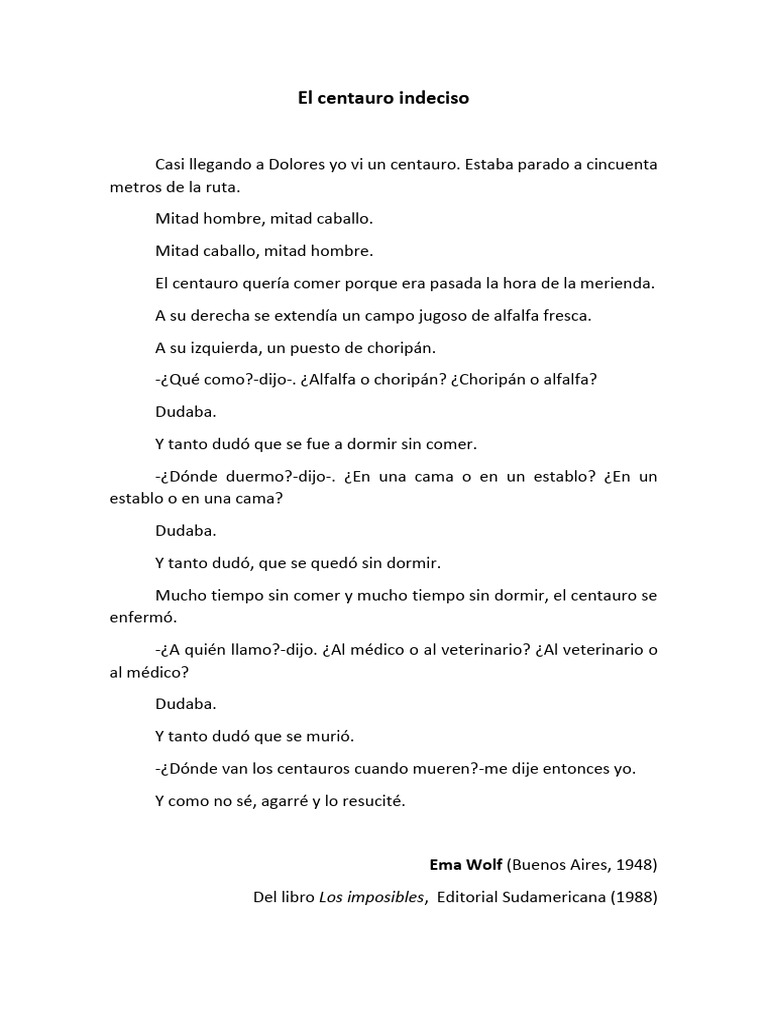 El Centauro Indeciso | PDF