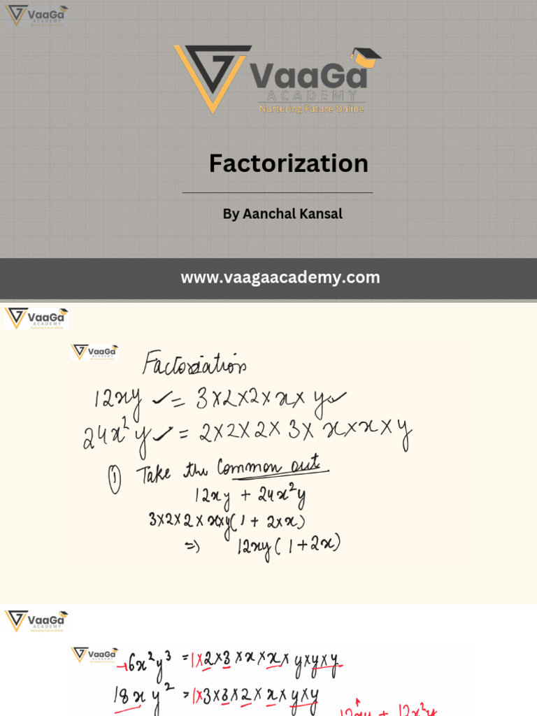 Factorization - 1 | PDF