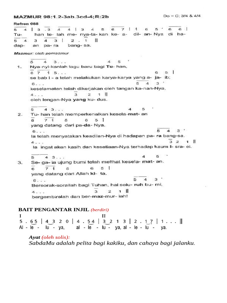 Mazmur Misa LKGB | PDF