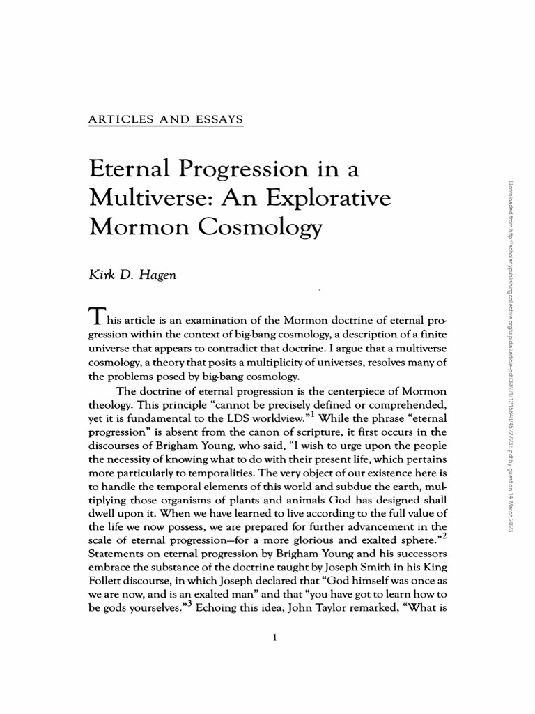 Eternal Progression in A Multiverse - An Explorative Mormon Cosmology ...