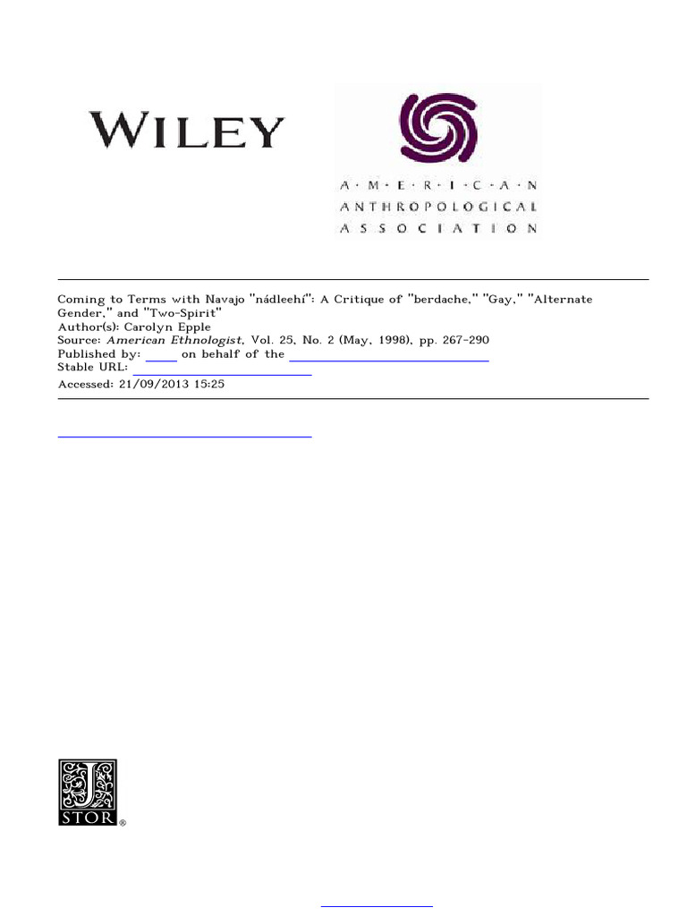 Navajo Nadleehi: Critique of Gender Terms | PDF | Gender | Gender Studies