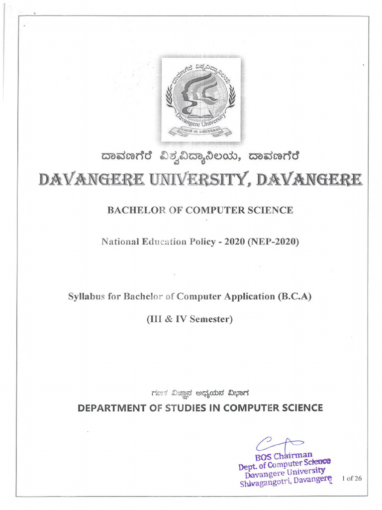 BCA 3rd 4th Sem NEP Syllabus | PDF