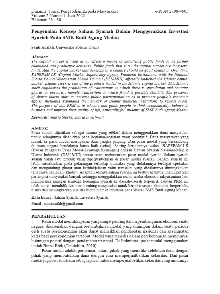 Pengenalan Saham Syariah untuk Investasi | PDF