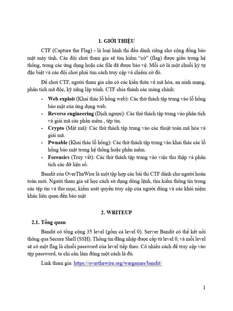 Writeup Bandit OverTheWire | PDF