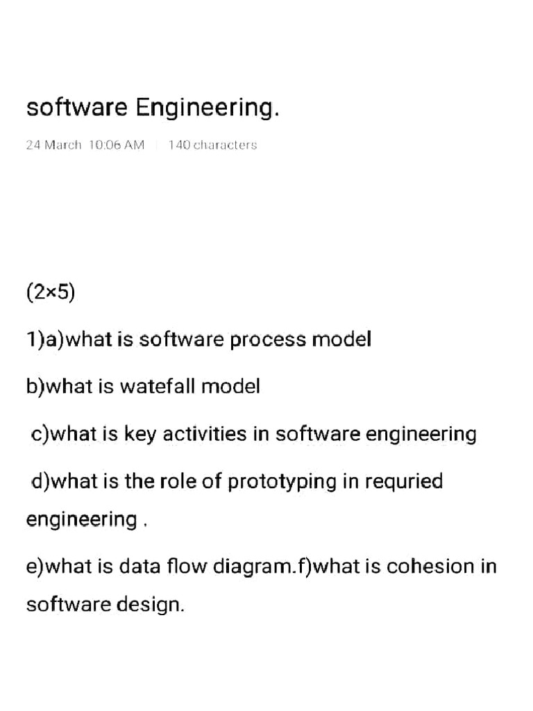 Software Engineering Questions | PDF