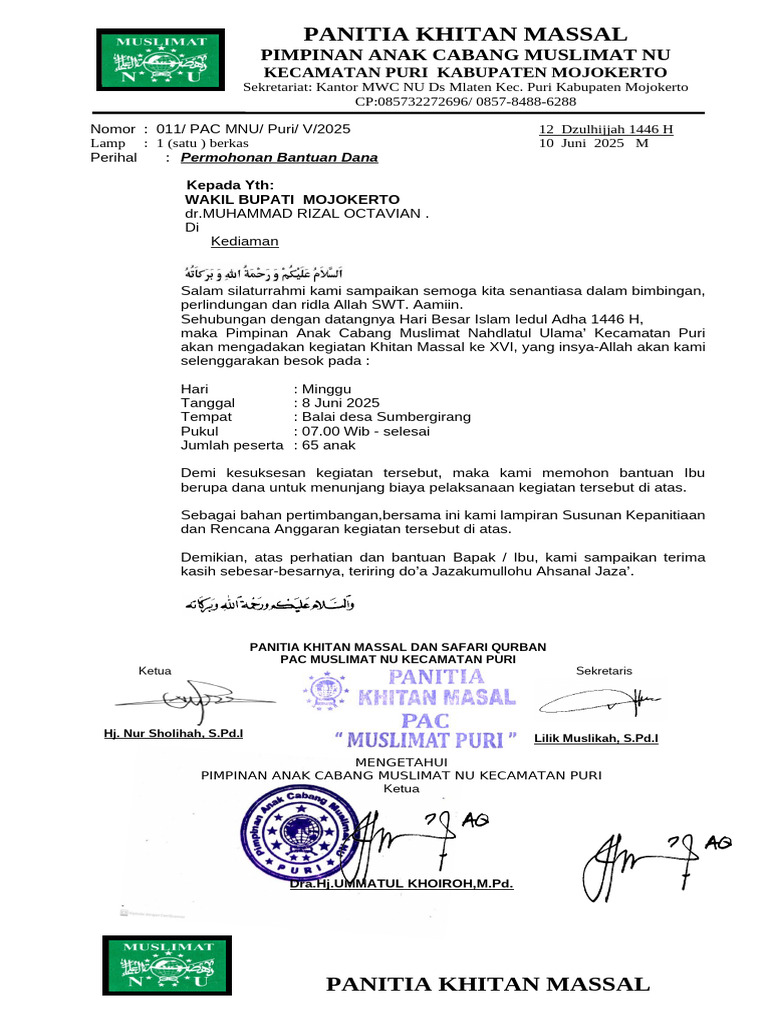 Proposal Khitan Masal 2025 - WABUB | PDF