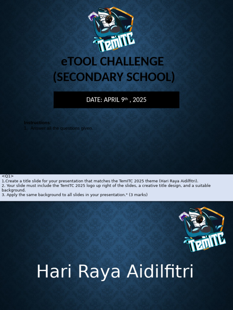 Latihan Pusat - ETOOL PRESENTATION (Secondary School) | PDF