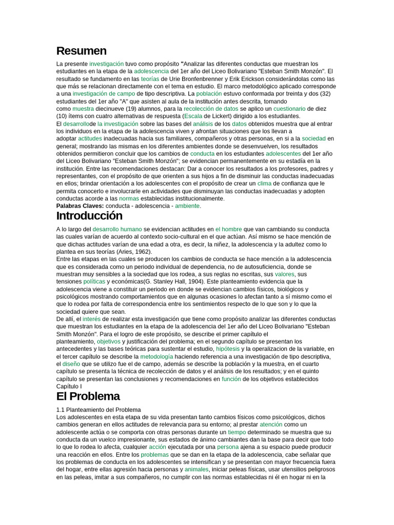 Cuadro de Conduc Tas | PDF | Comportamiento | Adolescencia