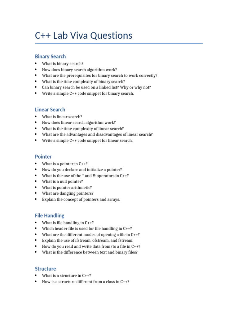 C++_Lab_Viva_Questions | PDF