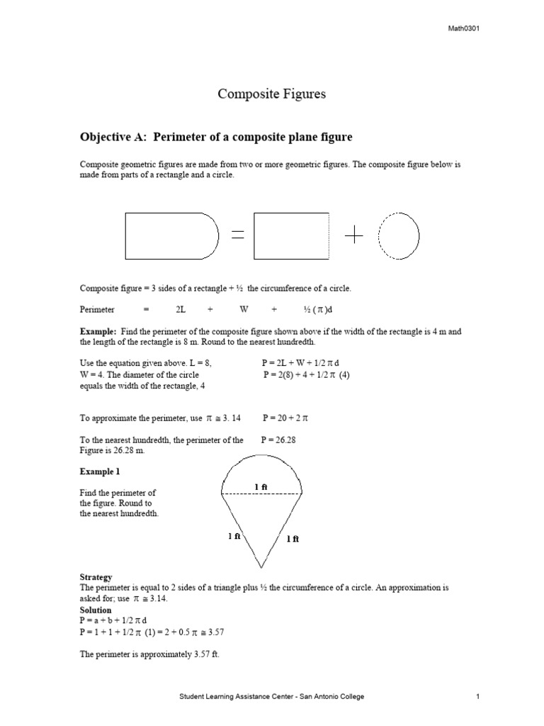 Math0301 Composite Figures | PDF | Area | Pi