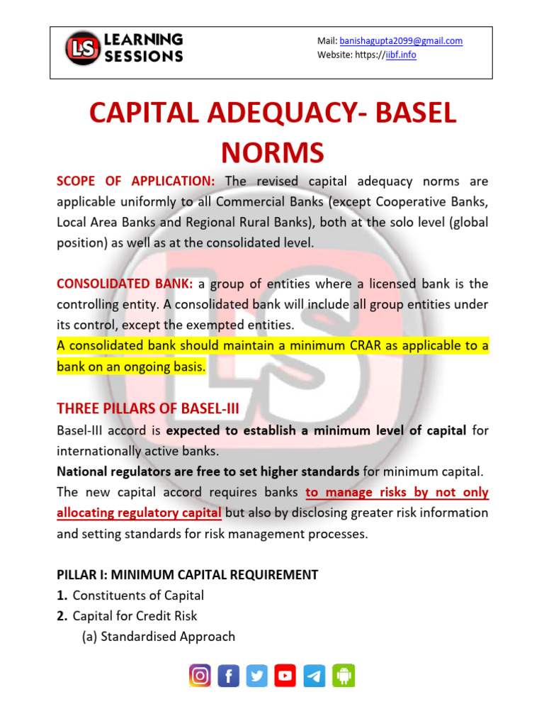 27 Capital Adequacy - Basel Norms | PDF | Risk | Risk Management