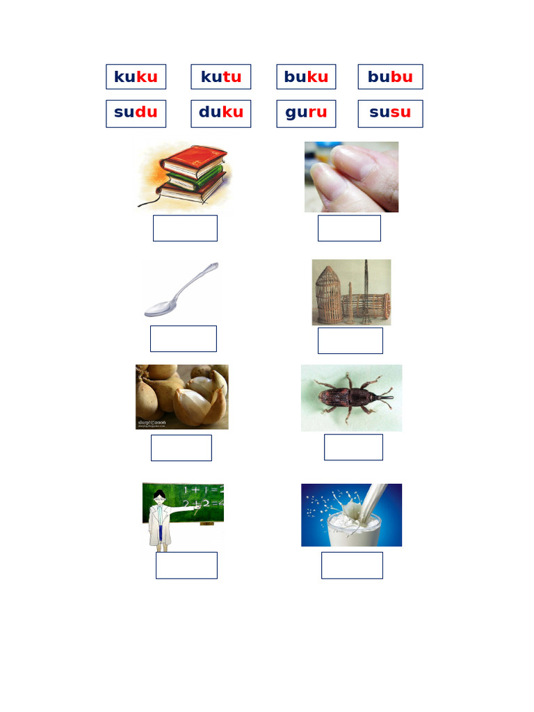 Latihan KVKV Vokal U - Ada Pilihan Jawapan | PDF