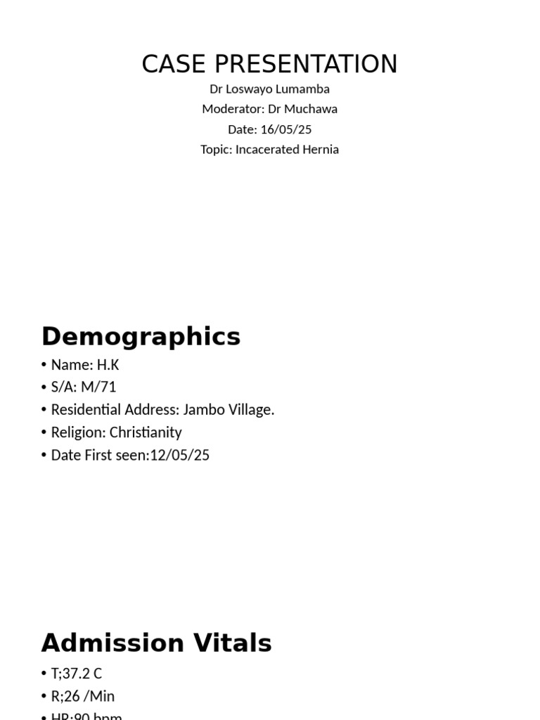 Case Presentation Hernia | PDF