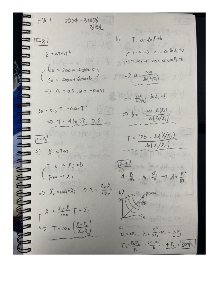 Adv Thermo hw1 | PDF