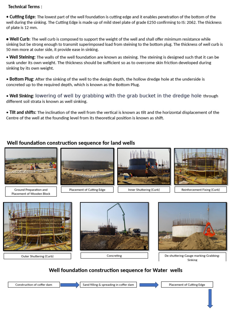 Well Foundation Construction Techniques | PDF | Concrete | Building ...