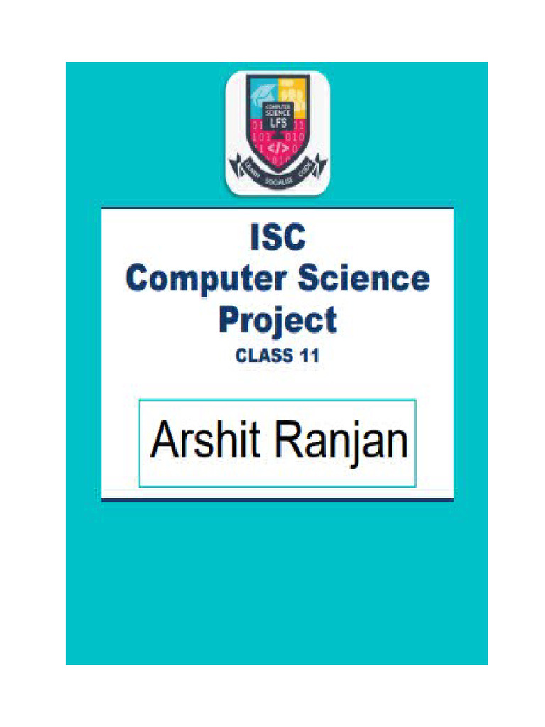 CTS ISC Class - 11 Project | PDF