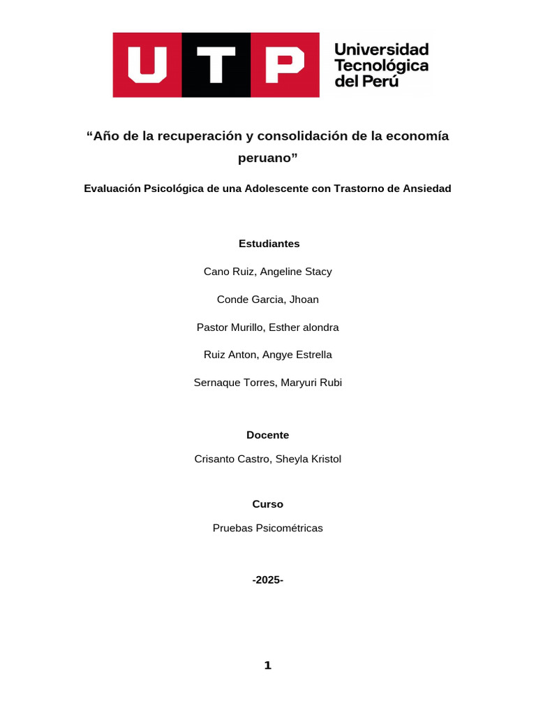 Caso de Sofia | PDF | Ansiedad | Evaluación