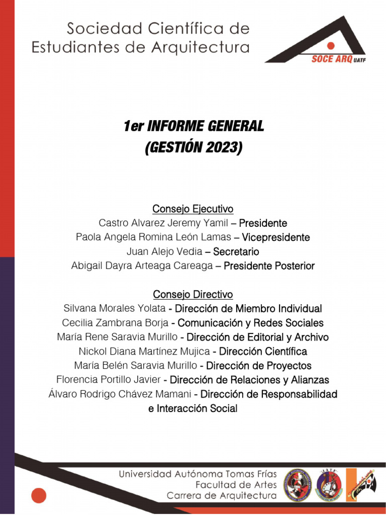 Informe General Soce Arq 2023 | PDF | Método científico | Metodología