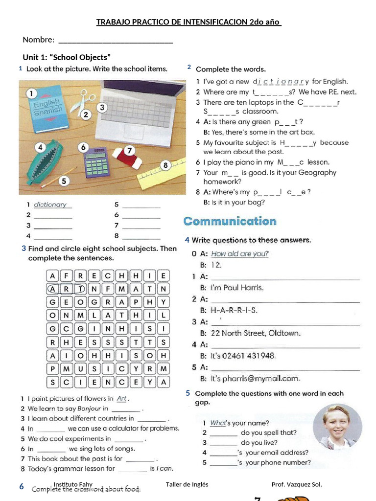 Trabajo Practico de Intensificacion 2do Año | PDF