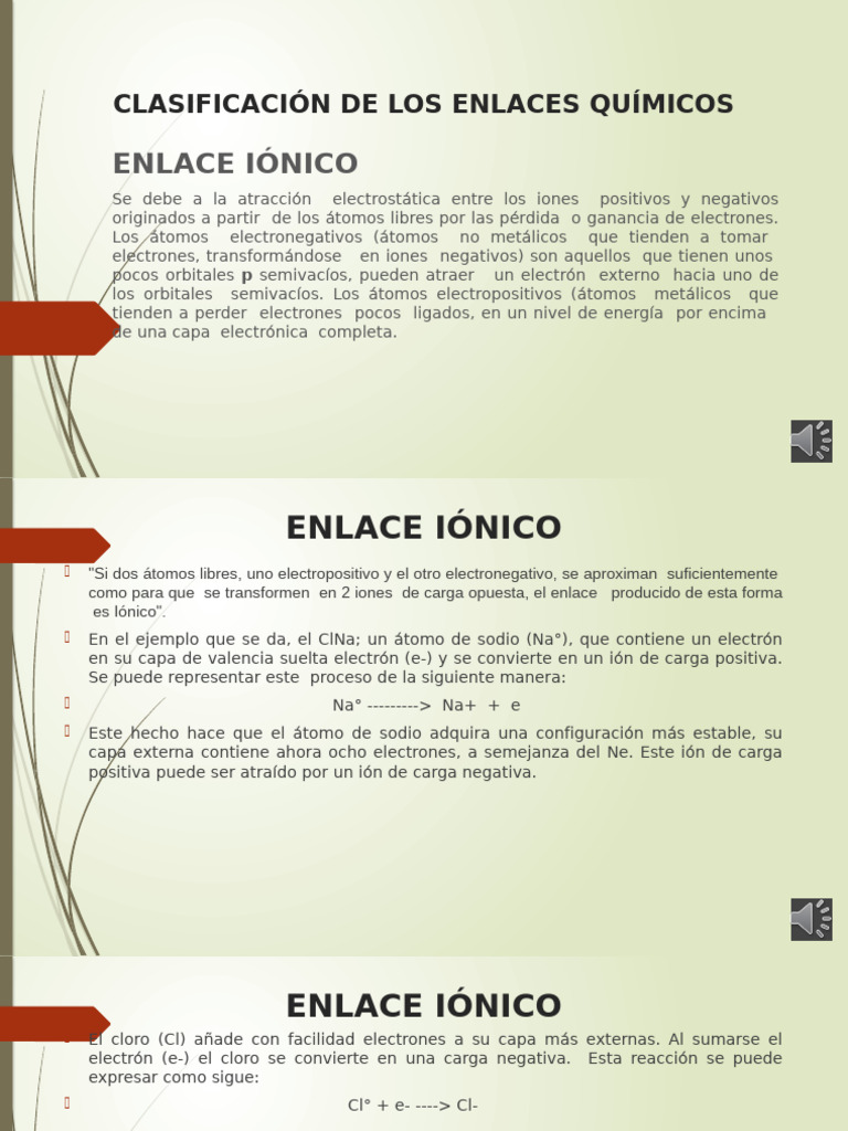 Clasificación de Los Enlaces Químicos | PDF | Enlace químico | Enlace iónico