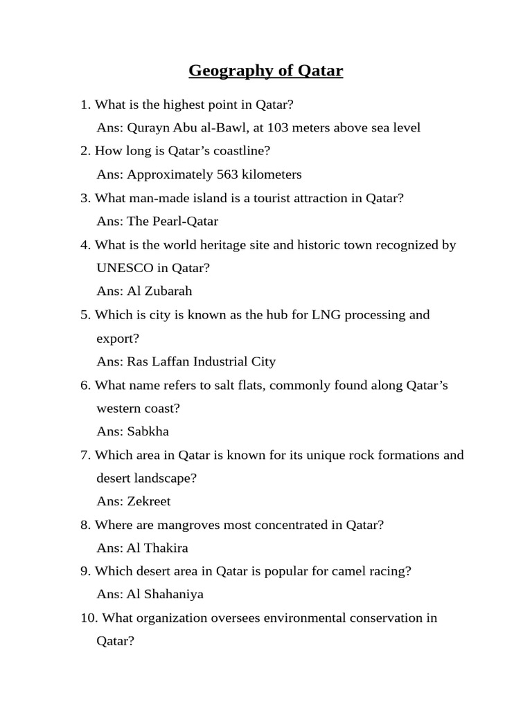 Geography of Qatar | PDF