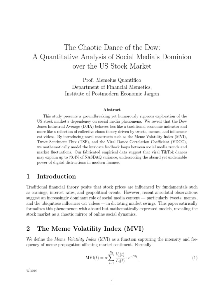 The Chaotic Dance of The Dow A Quantitative Analys-5d7417a2 | PDF ...