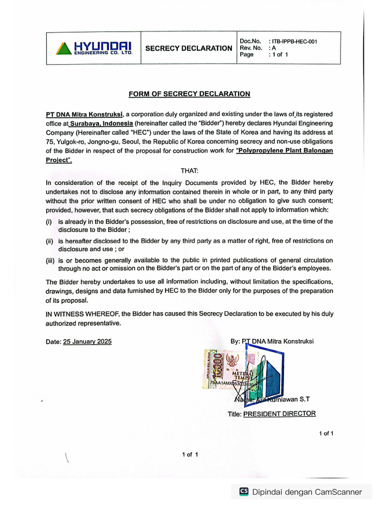 Secrecy Declaration | PDF