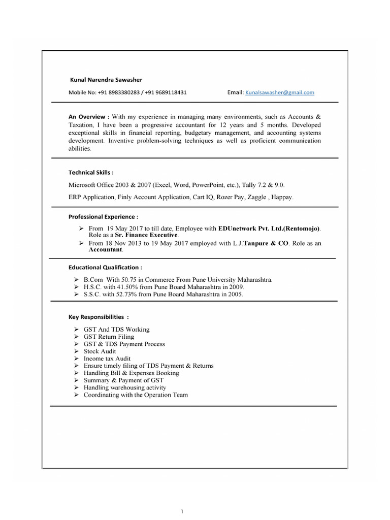 Kunal CV 2024 Update | PDF