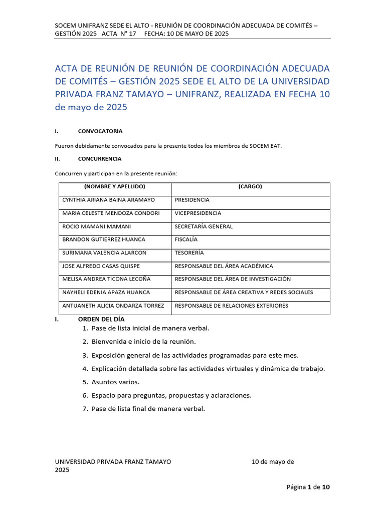 Acta 17 | PDF | Hipertensión | Especialidades Medicas