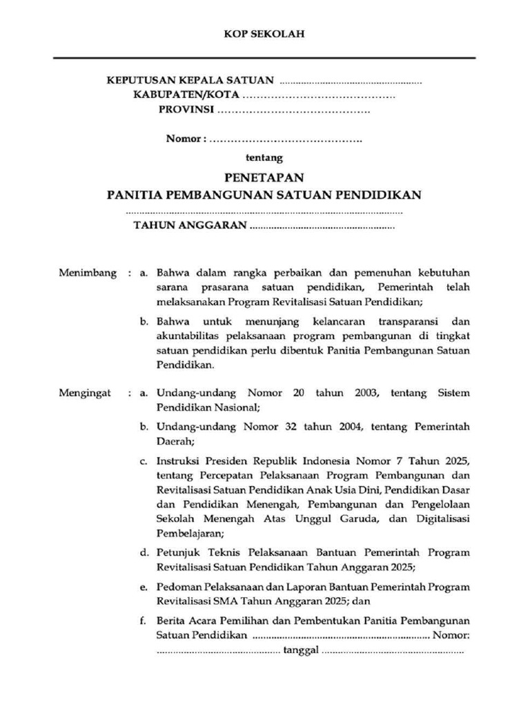 Contoh Format Pembentukan P2SP | PDF