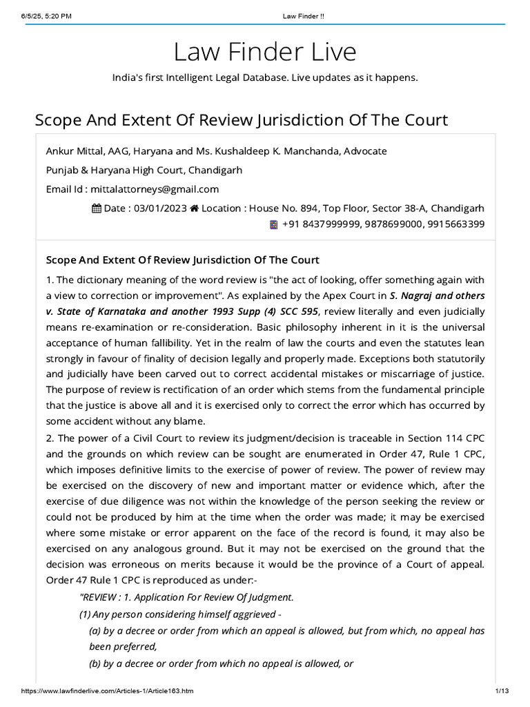 Law Finder !! | PDF | Appeal | Judgment (Law)