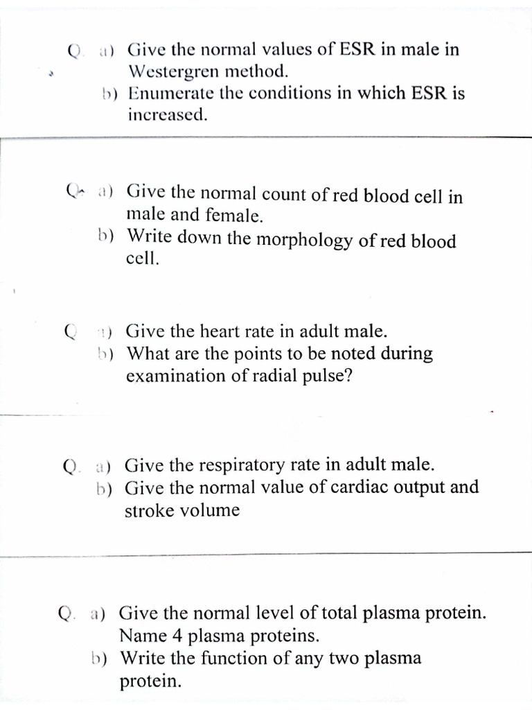Physiology OSPE Questions 2 | PDF