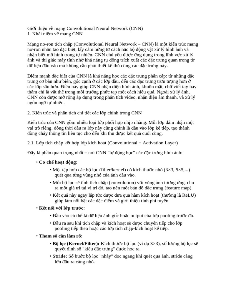 Giới Thiệu Về Mạng Convolutional Neural Network (CNN) | PDF