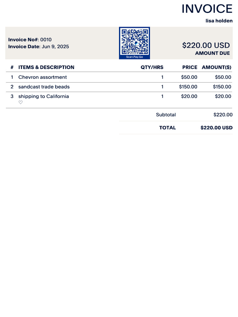 Invoice 0010 Pdf