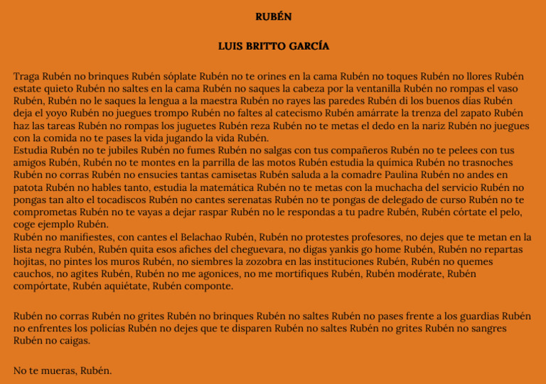 Rubén - Luis Brito García | PDF