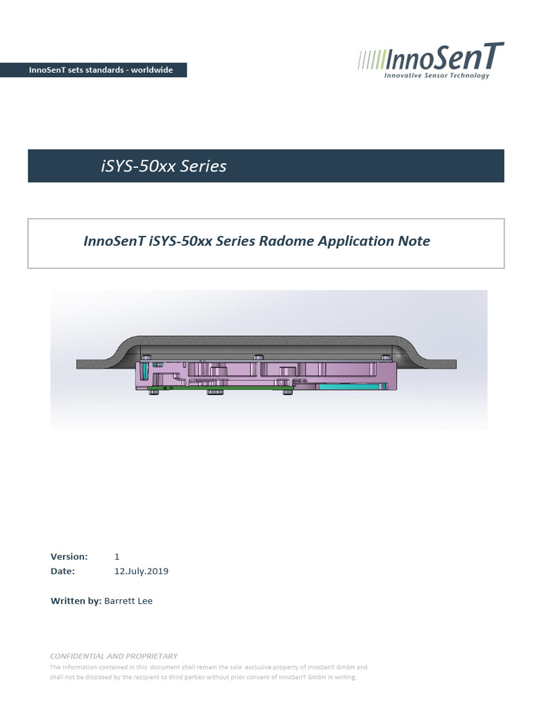 InnoSenT 5xxx Series Radome Application Note | PDF