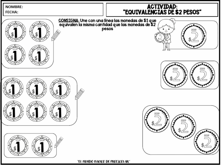 Dia 5 Equivalencias Monedas de 2 Pesos | PDF